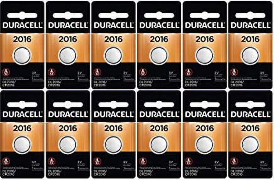 Duracell 2016 Batteries, 12-Pack, 3.0 Volt Lithium Coin Button Cell ...
