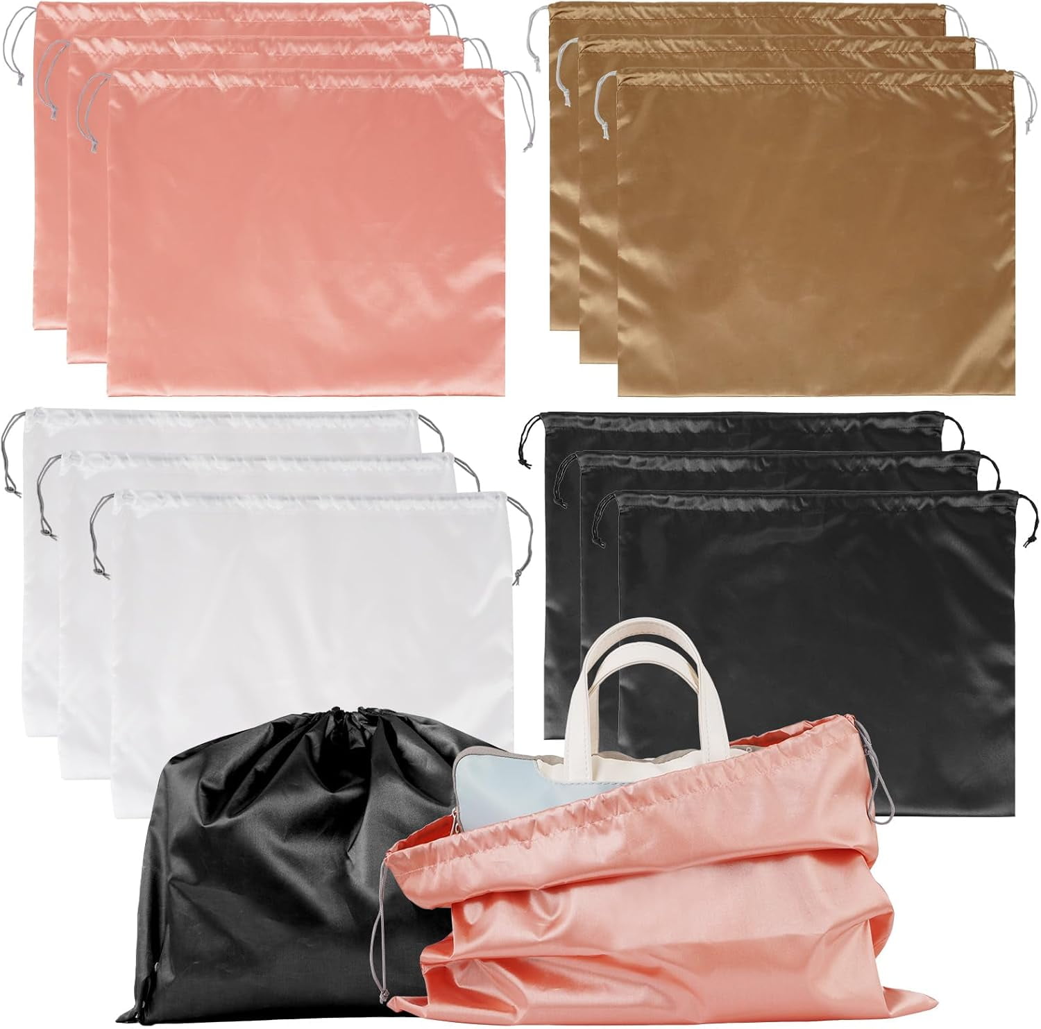 12 Pack Dust Bags for Handbags, 4 Colors Dust Cover Bag for Purses ...