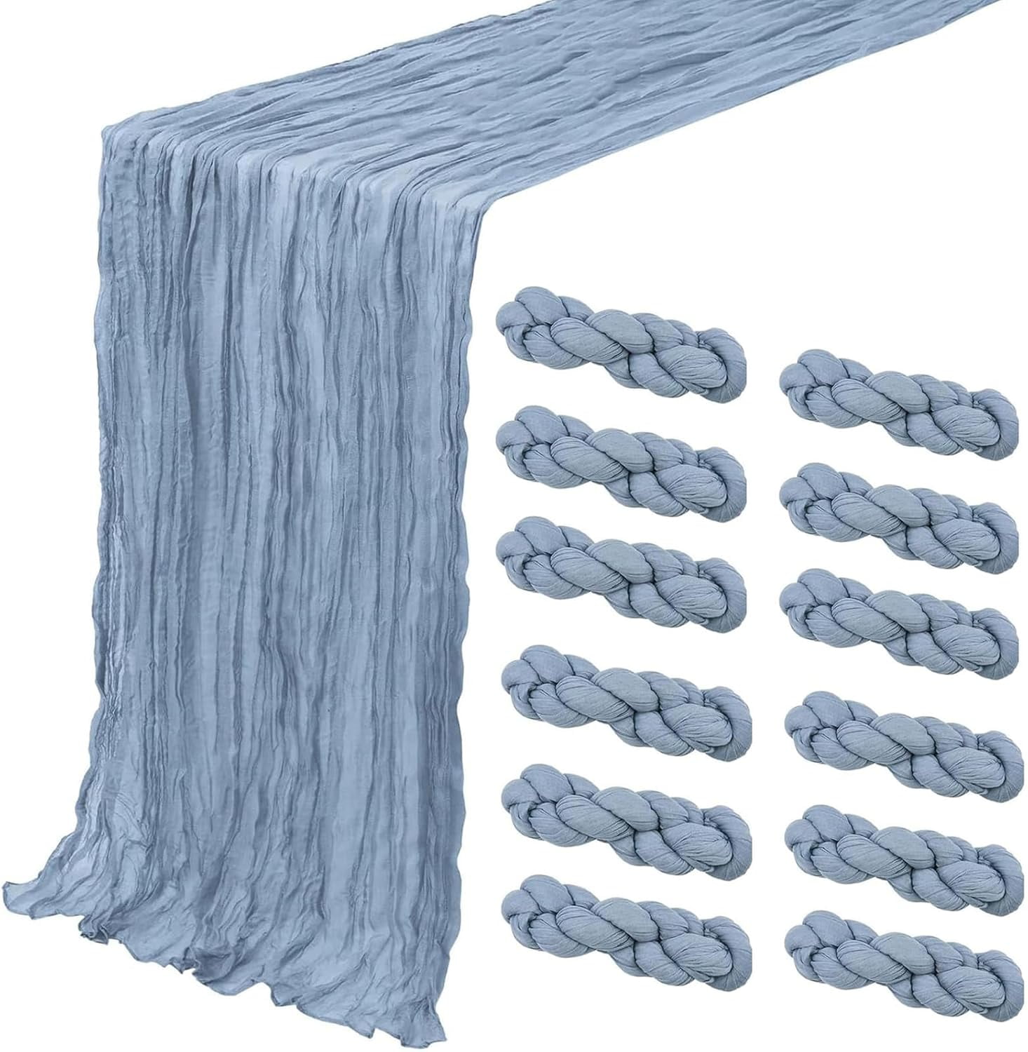 12 Pack Dusty Blue Cheesecloth Table Runner 35x120 Inch 10Ft Boho Gauze ...