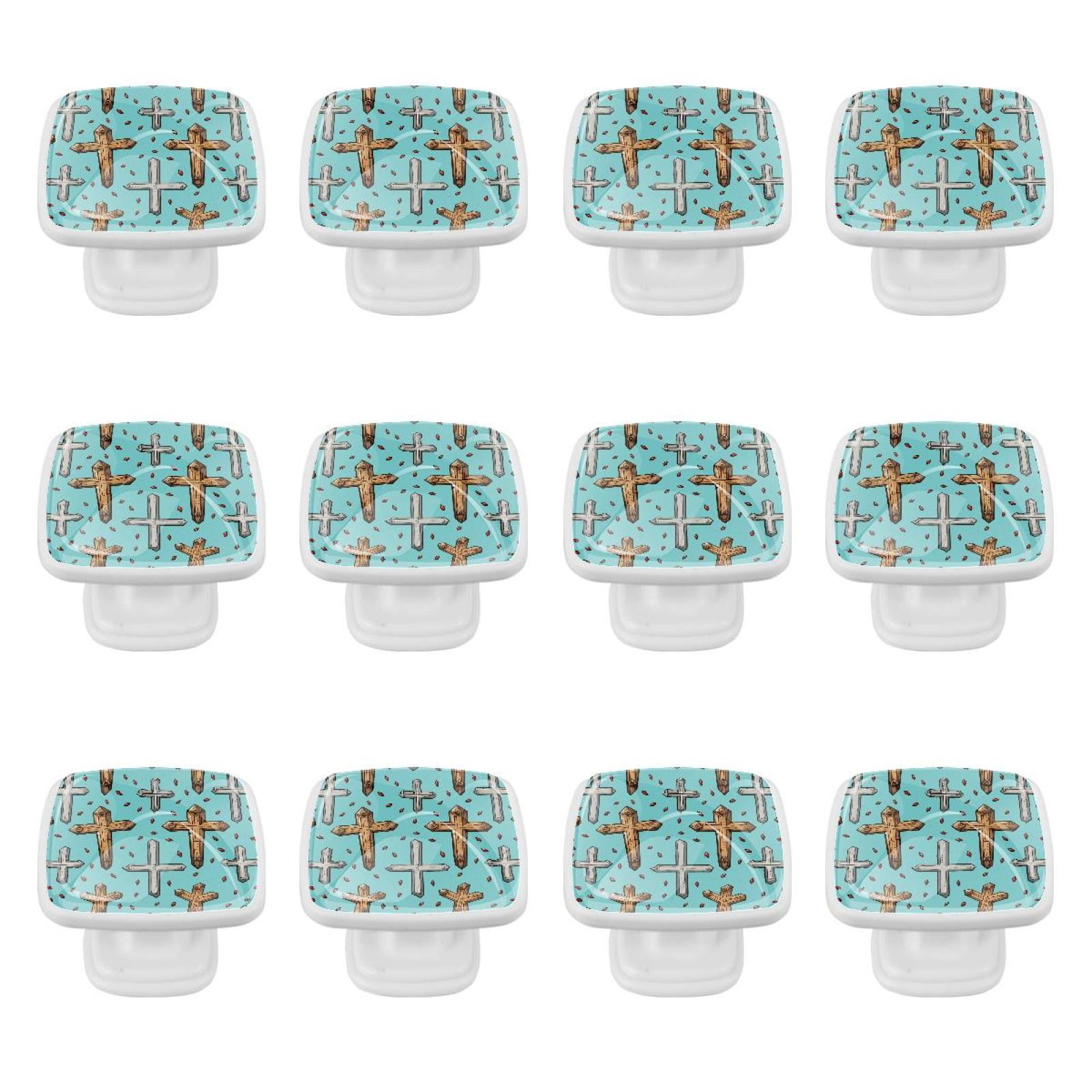 12 Pack Easter Cross Square Cabinet Knobs Kitchen Cabinet Pulls ...