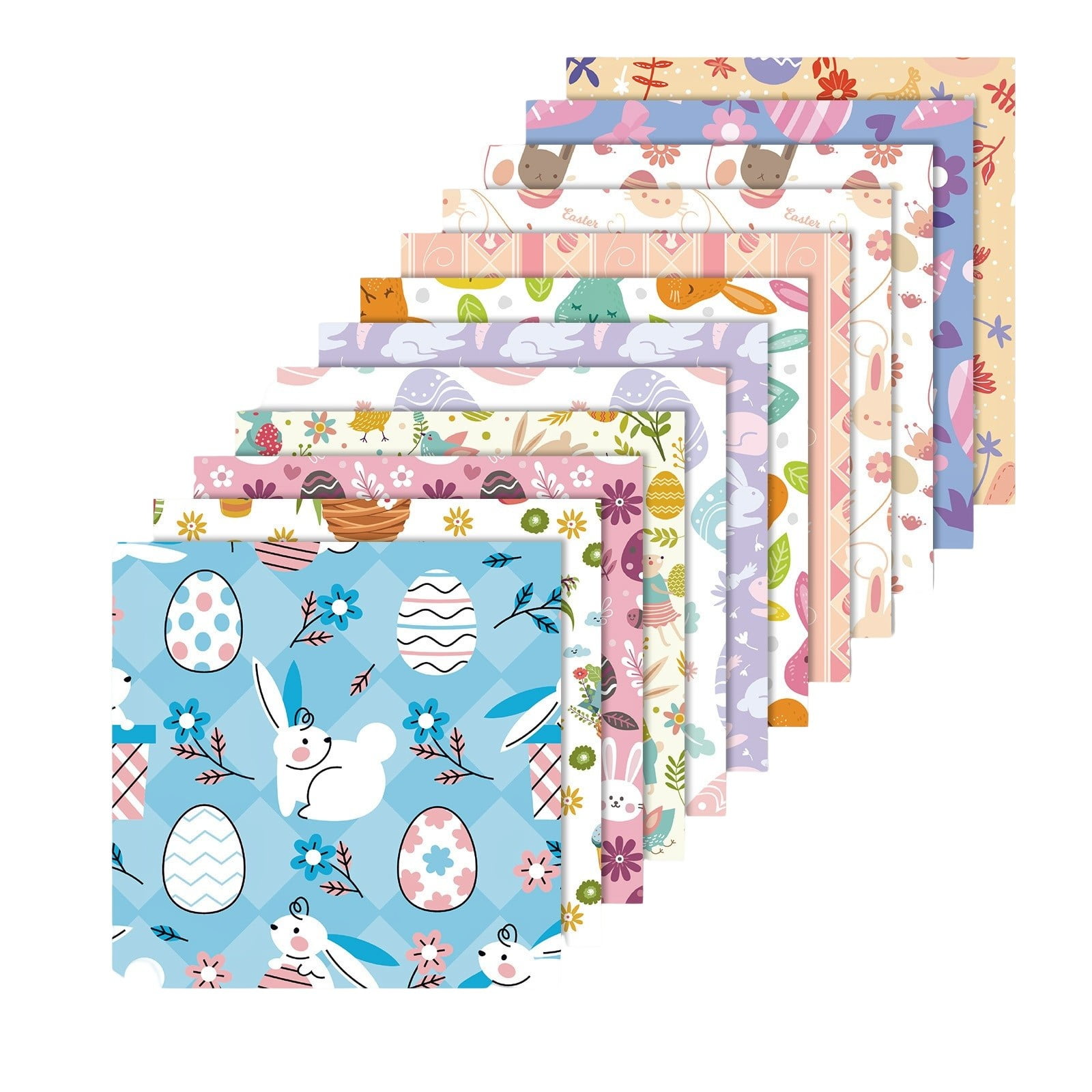 12 Pack Easter Diy Craft Paper Kit with Bunny Egg Floral Designs ...