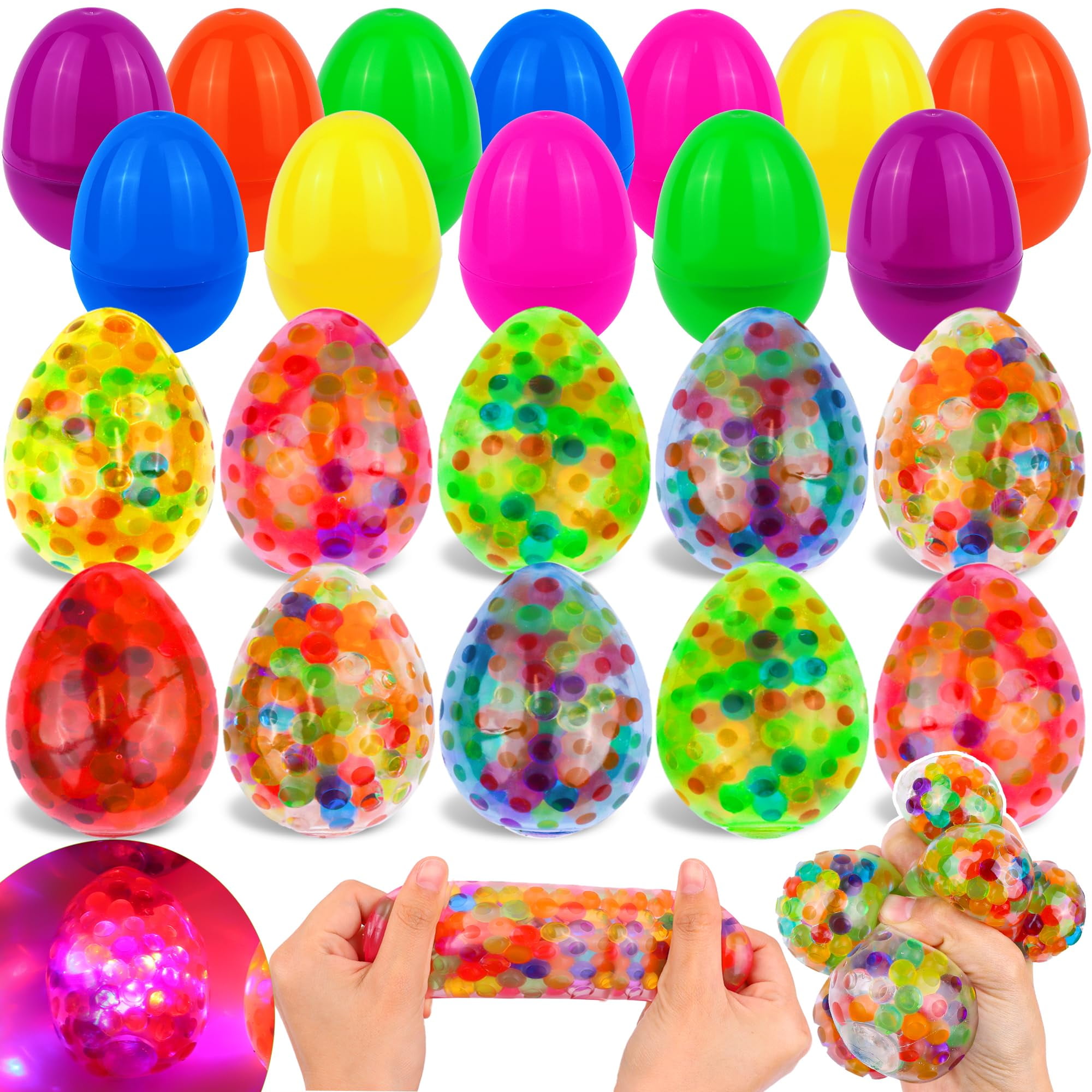 12 Pack Easter Eggs DHF10 Fillers Light Up Fidget Easter Eggs Filled ...