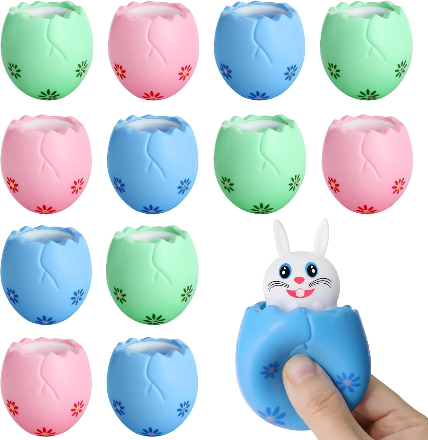 12 Pack Easter Eggs Squishy Bunny - Stress Relief Squishies - Cute ...