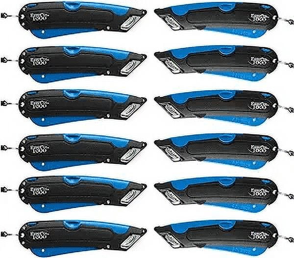 12 Pack Easycut Blue Safety Box Cutters Easy Cut - Walmart.com