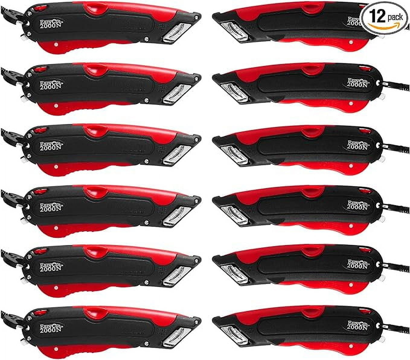 12 Pack Easycut Red Safety Box Cutters Easy Cut - Walmart.com