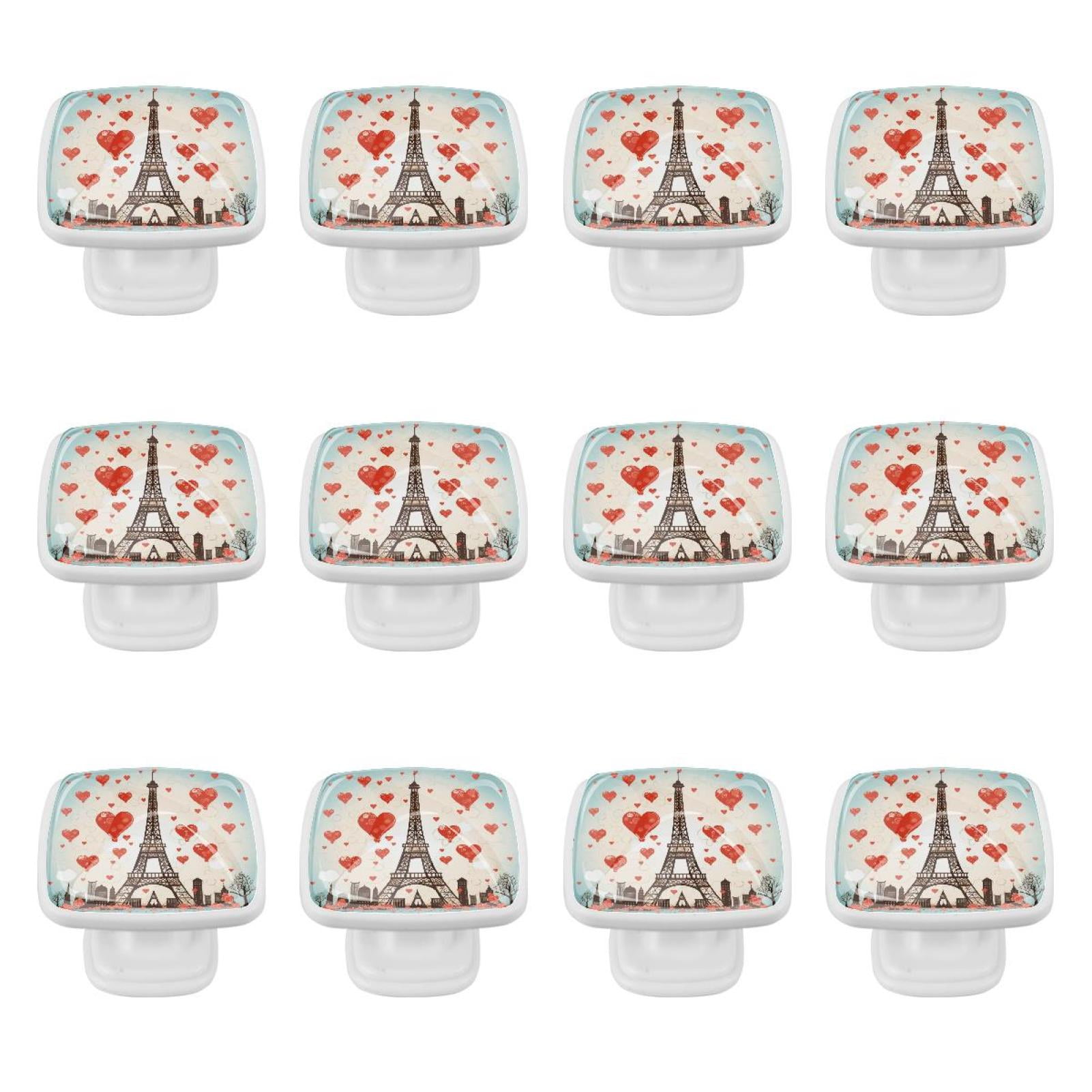 12 Pack Eiffel Tower Valentine's Day Square Cabinet Knobs Kitchen ...