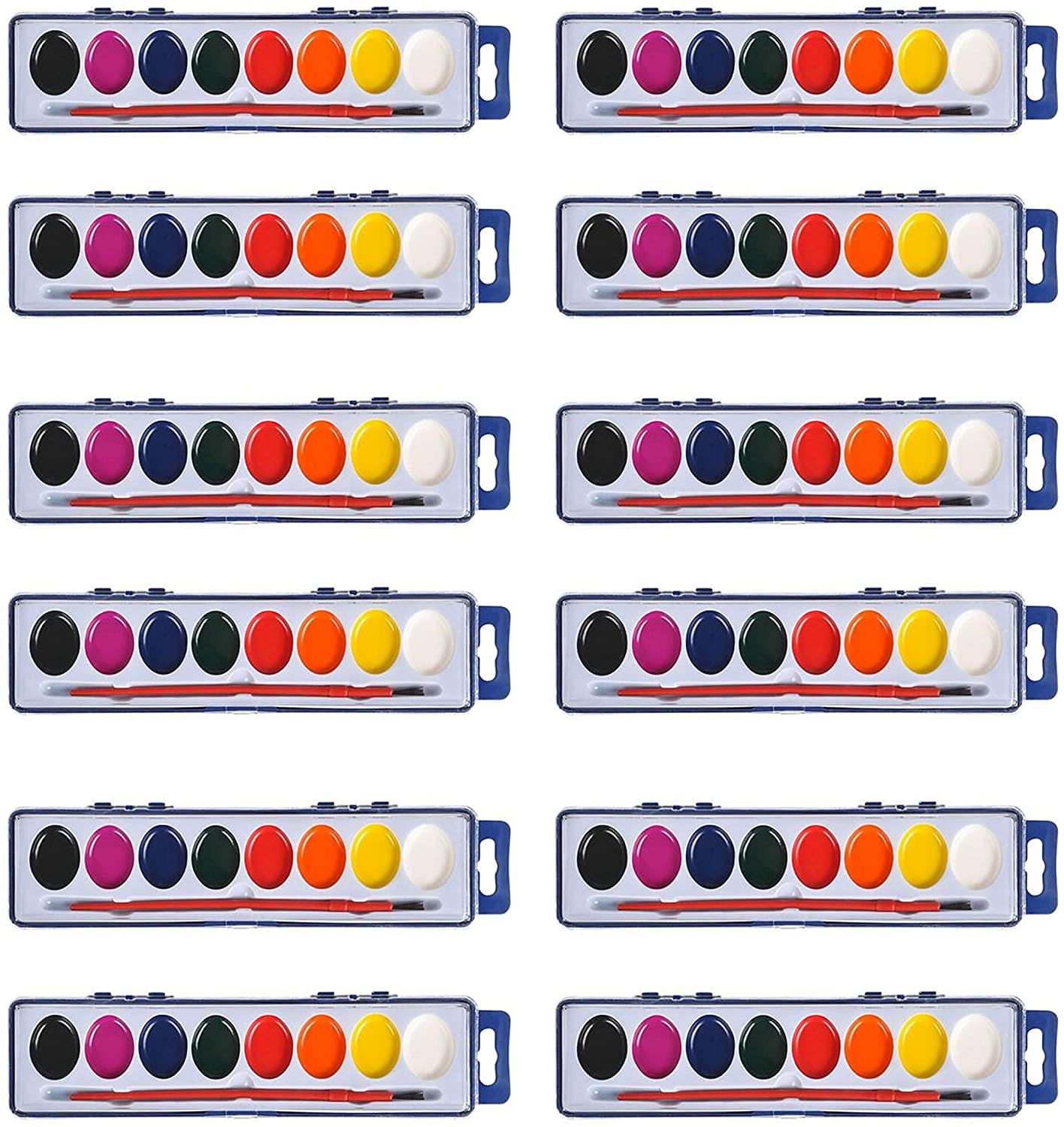 12 Pack Eight-Color Paint Set - 8 Washable Colors Perfect for Arts and ...