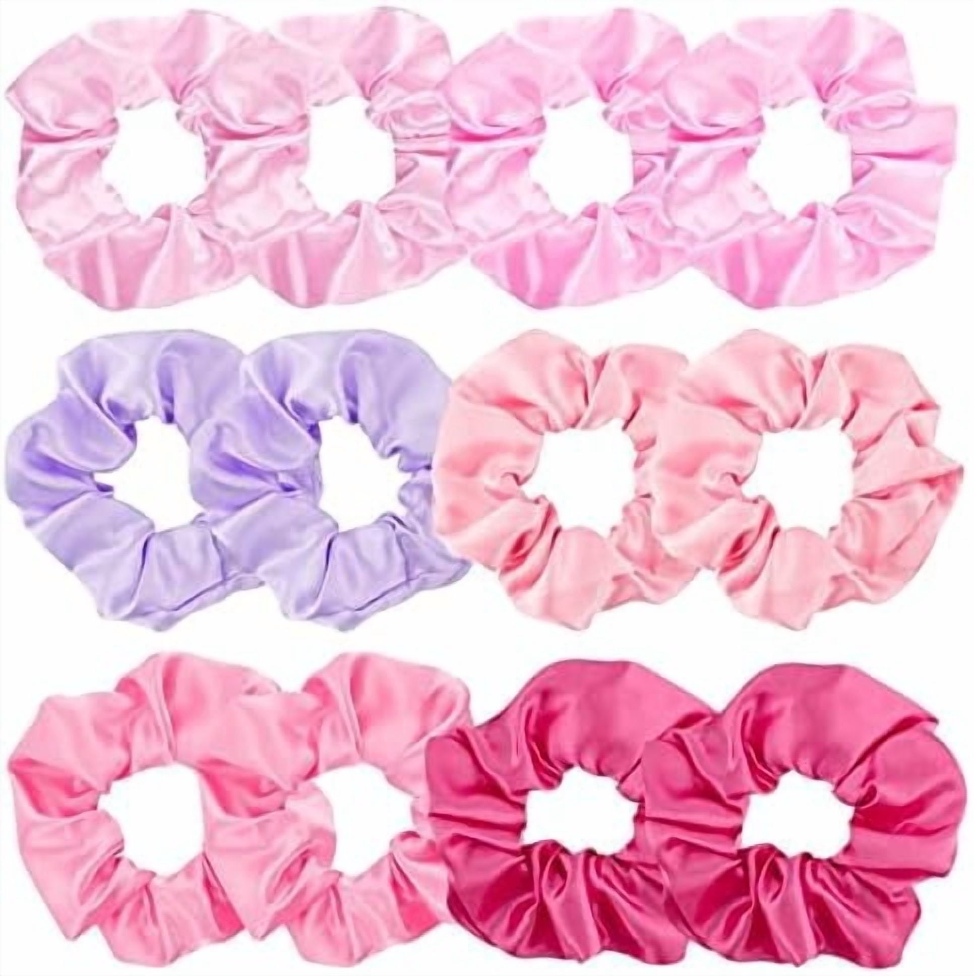12 Pack Elastics Band Hair Scrunchies Satin Scrunchy Elastic Hair ...