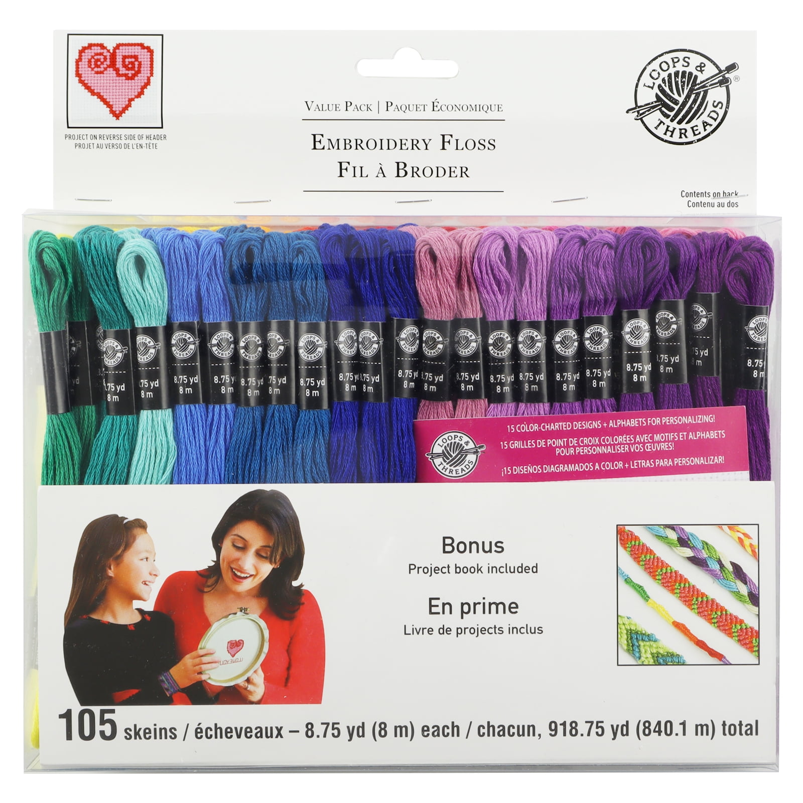 Loops & Threads Embroidery Floss Value Pack - Walmart.com