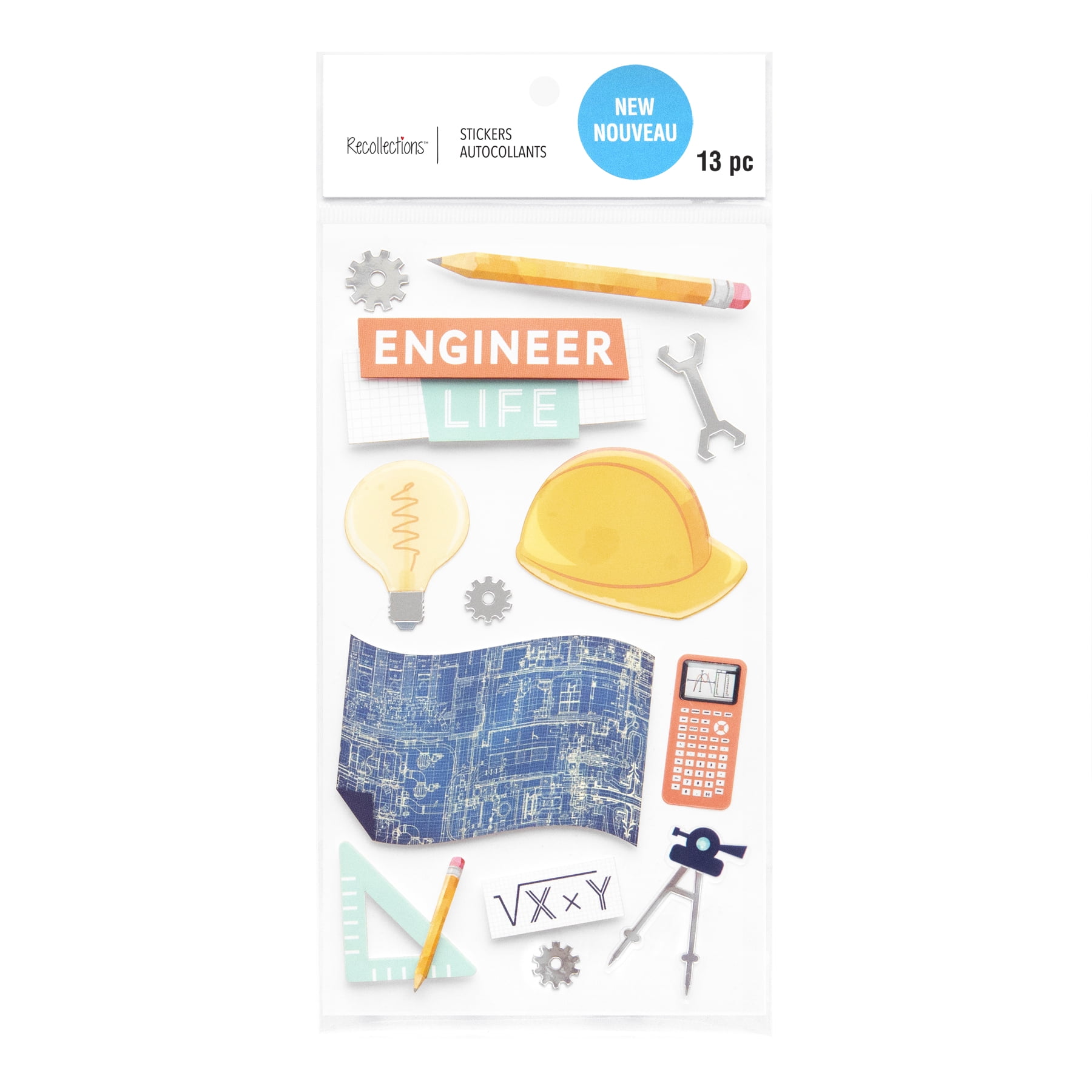 12 Pack: Engineering Dimensional Stickers by Recollections - Walmart.com