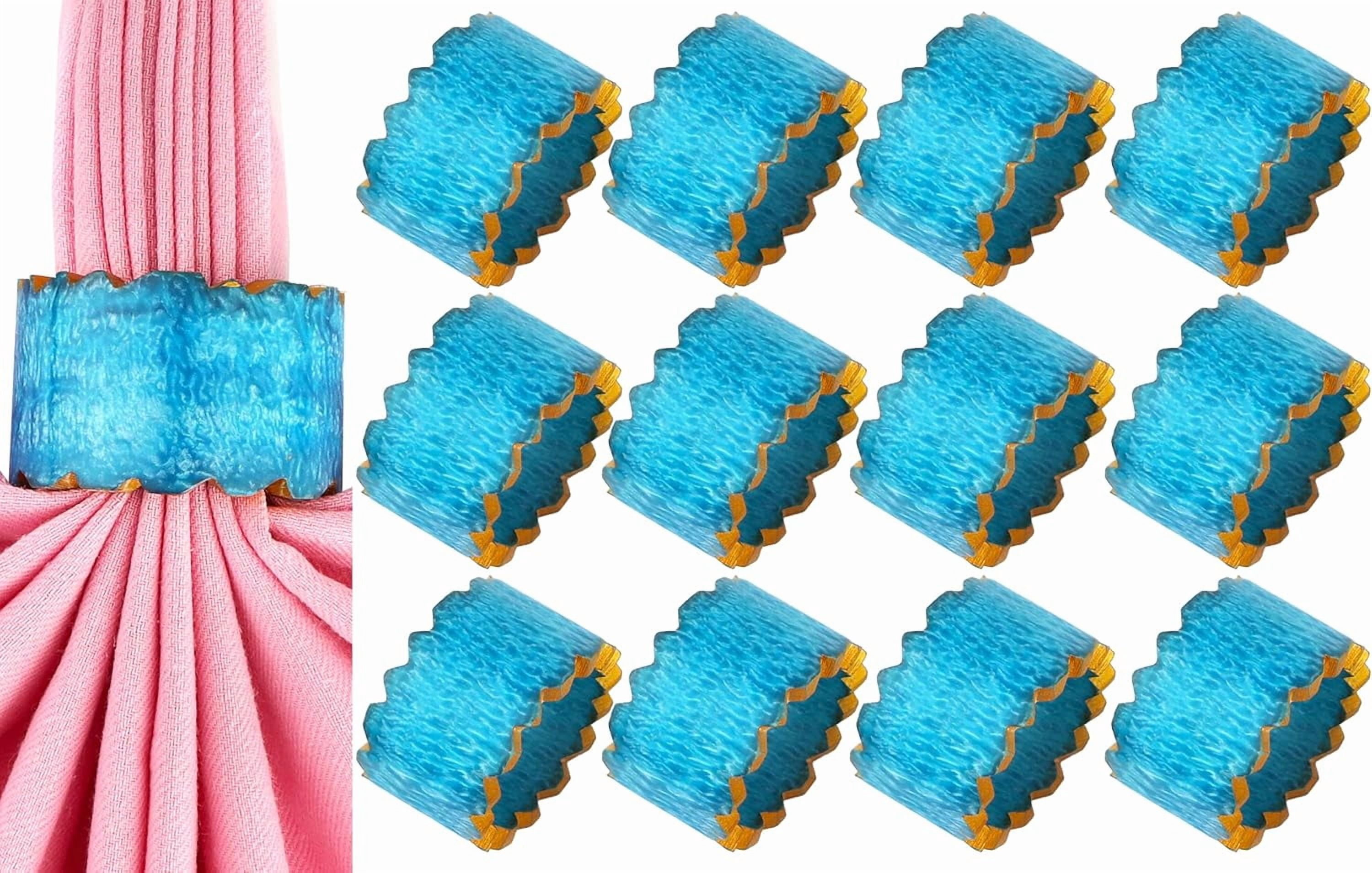 12-Pack Epoxy Resin Napkin Rings, 1.5" Colorful Pastel Napkin Holders ...