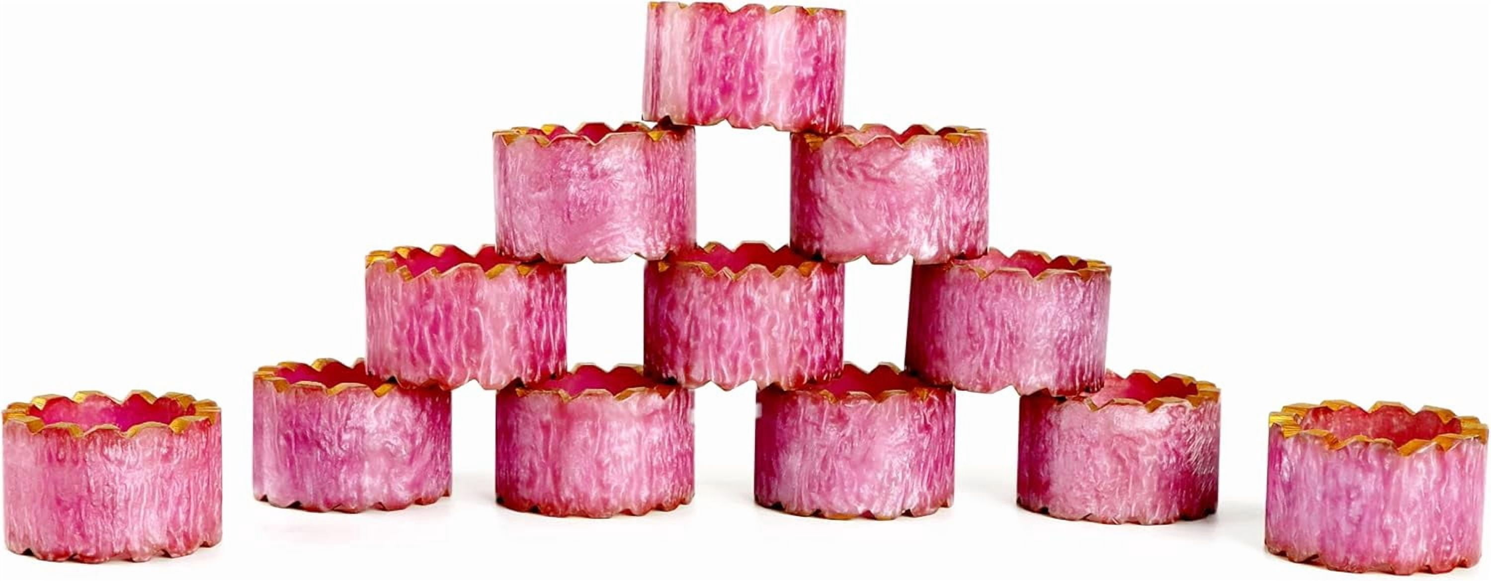 12-Pack Epoxy Resin Napkin Rings, 1.5" Colorful Pastel Napkin Holders ...
