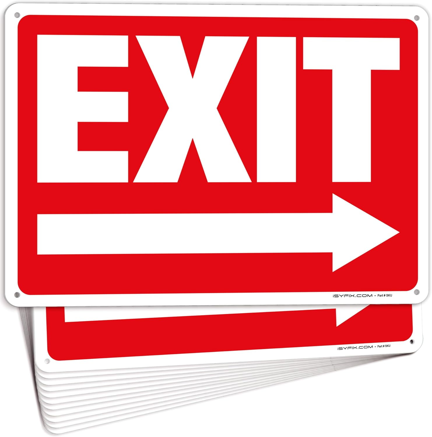 12 Pack Exit Signs with 10x7 Inch Right Arrow Directional Signs, 40 Mil ...