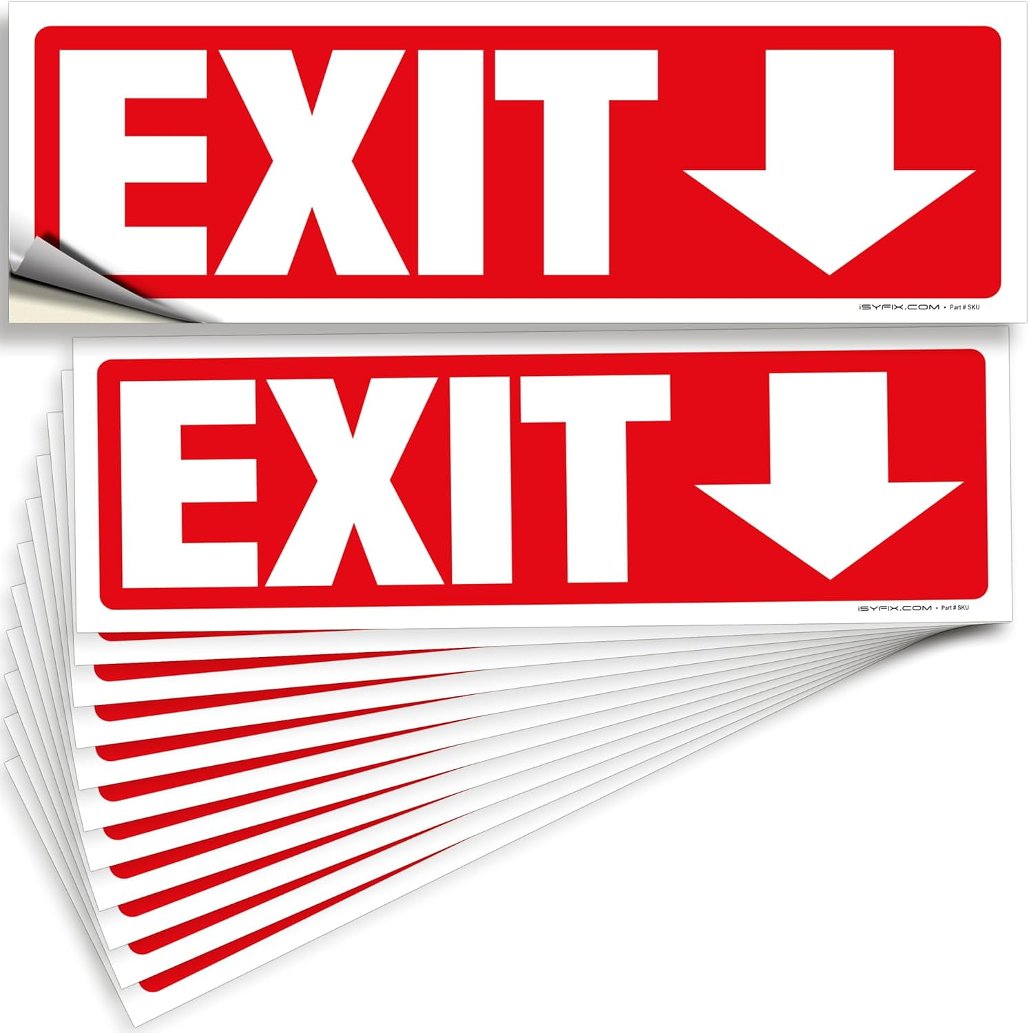 12 Pack Exit Signs Stickers 12x4 Inch - Laminated Premium Vinyl ...