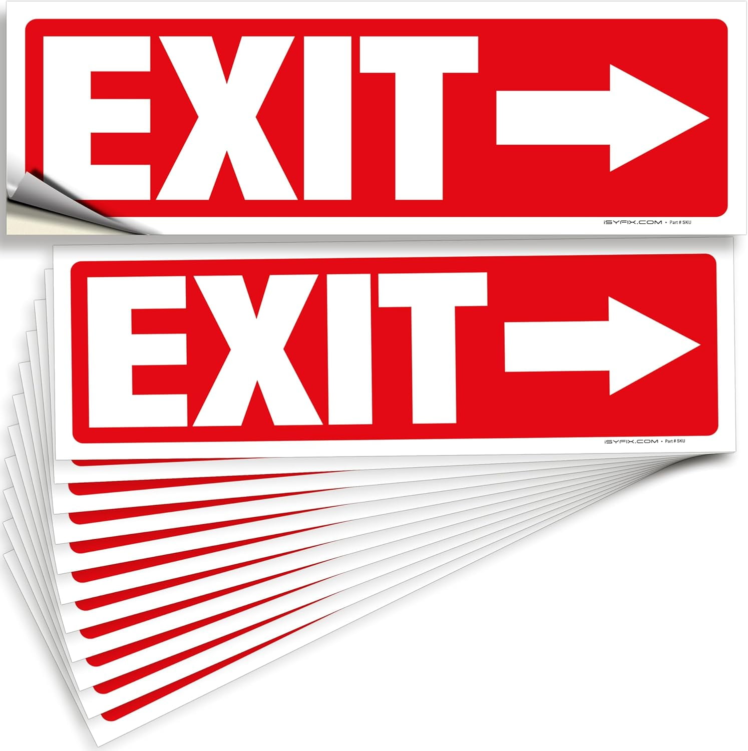 12 Pack Exit Signs Stickers 12x4 Inch - Laminated Premium Vinyl ...