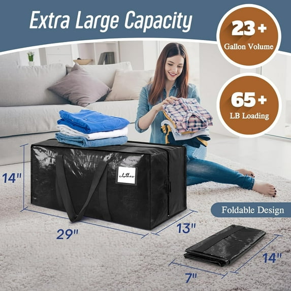 12 Pack Extra Heavy Duty Large Moving Bags with Strong Zipper ...