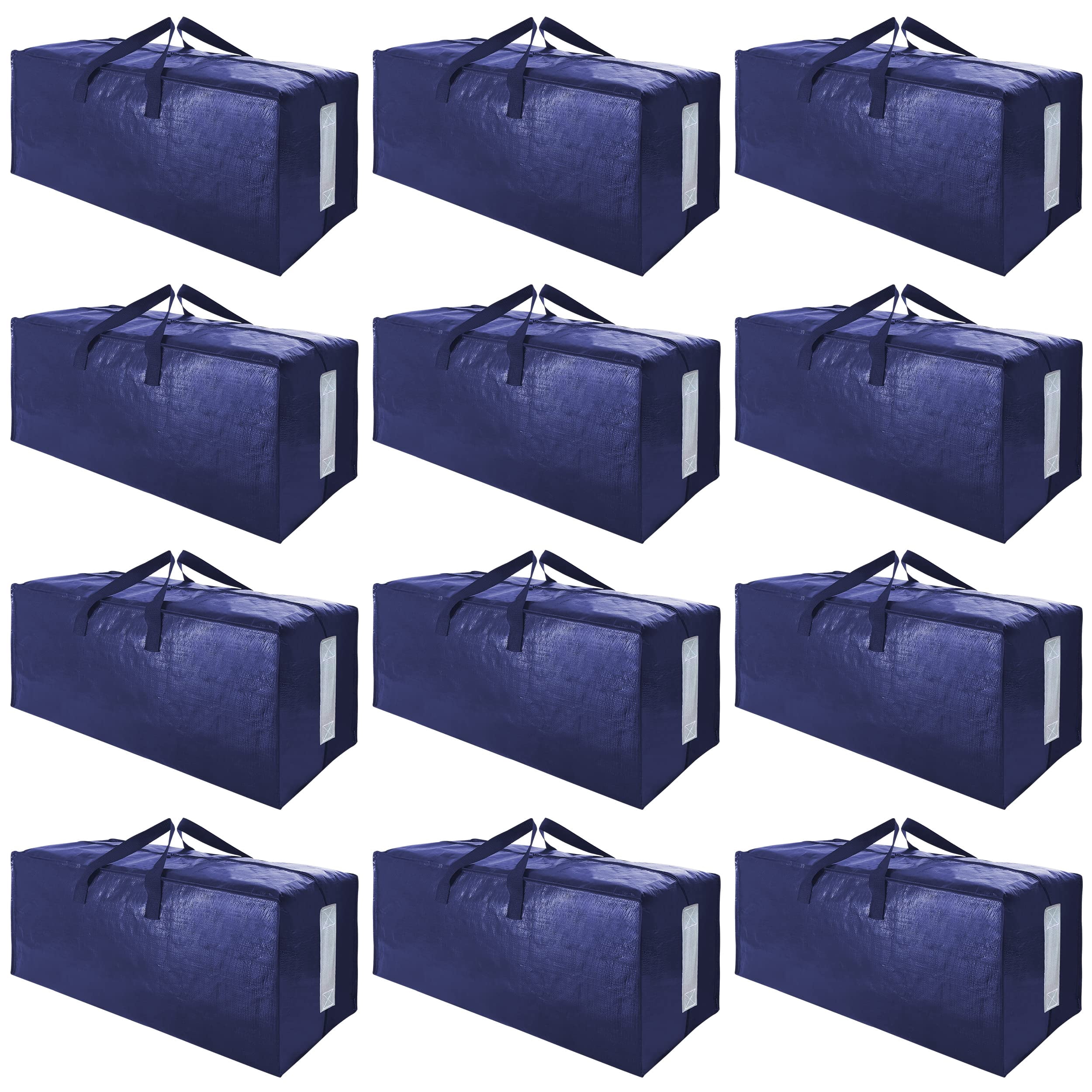 12 Pack Extra Large Moving Bags with Strong Zippers & Carrying Handles ...