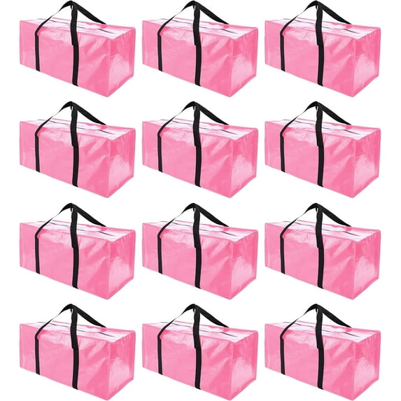 12 Pack Extra Large Moving Bags with Zippers & Carrying Handles, Heavy ...