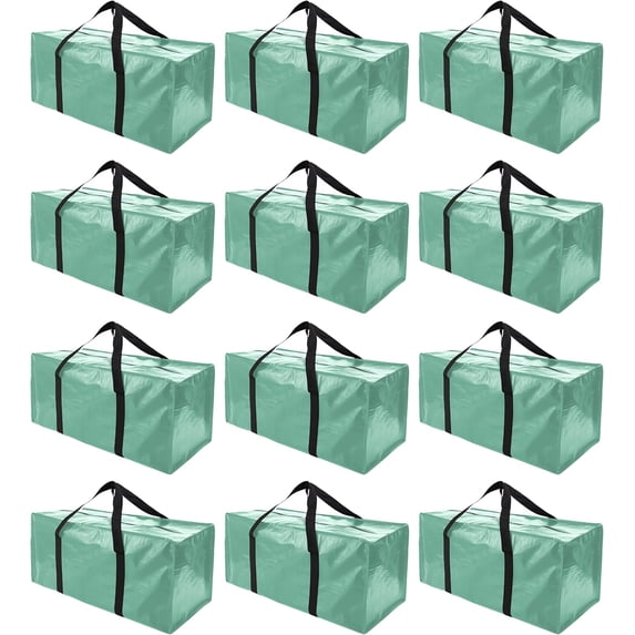 12 Pack Extra Large Moving Bags with Zippers & Carrying Handles, Heavy ...