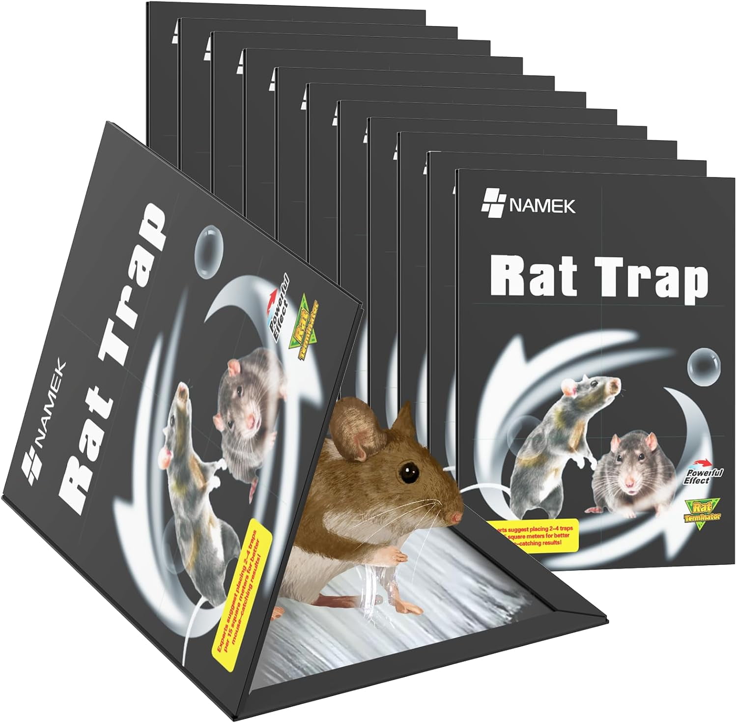 12-Pack Extra Wide Rat Traps, Heavy Duty Glue Traps for Mice & Rats ...