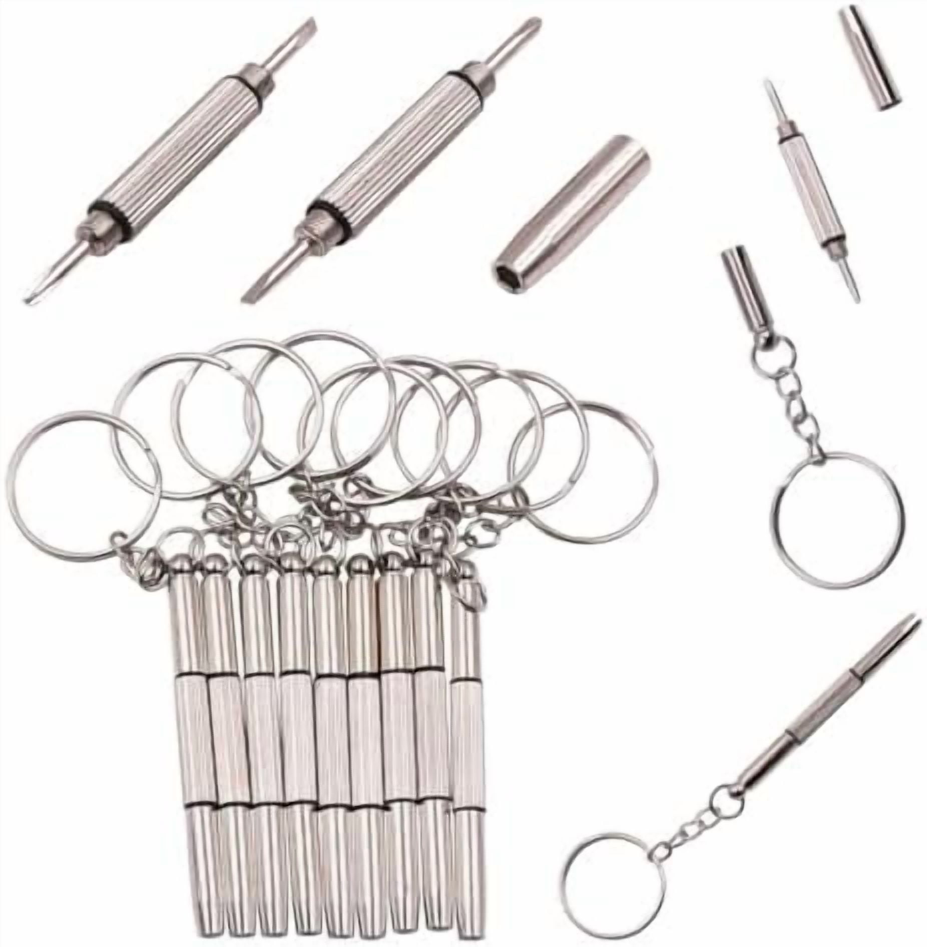 12 Pack Eyeglass Screwdriver Keychain Mini 3in1 Flat Phillips Hex ...