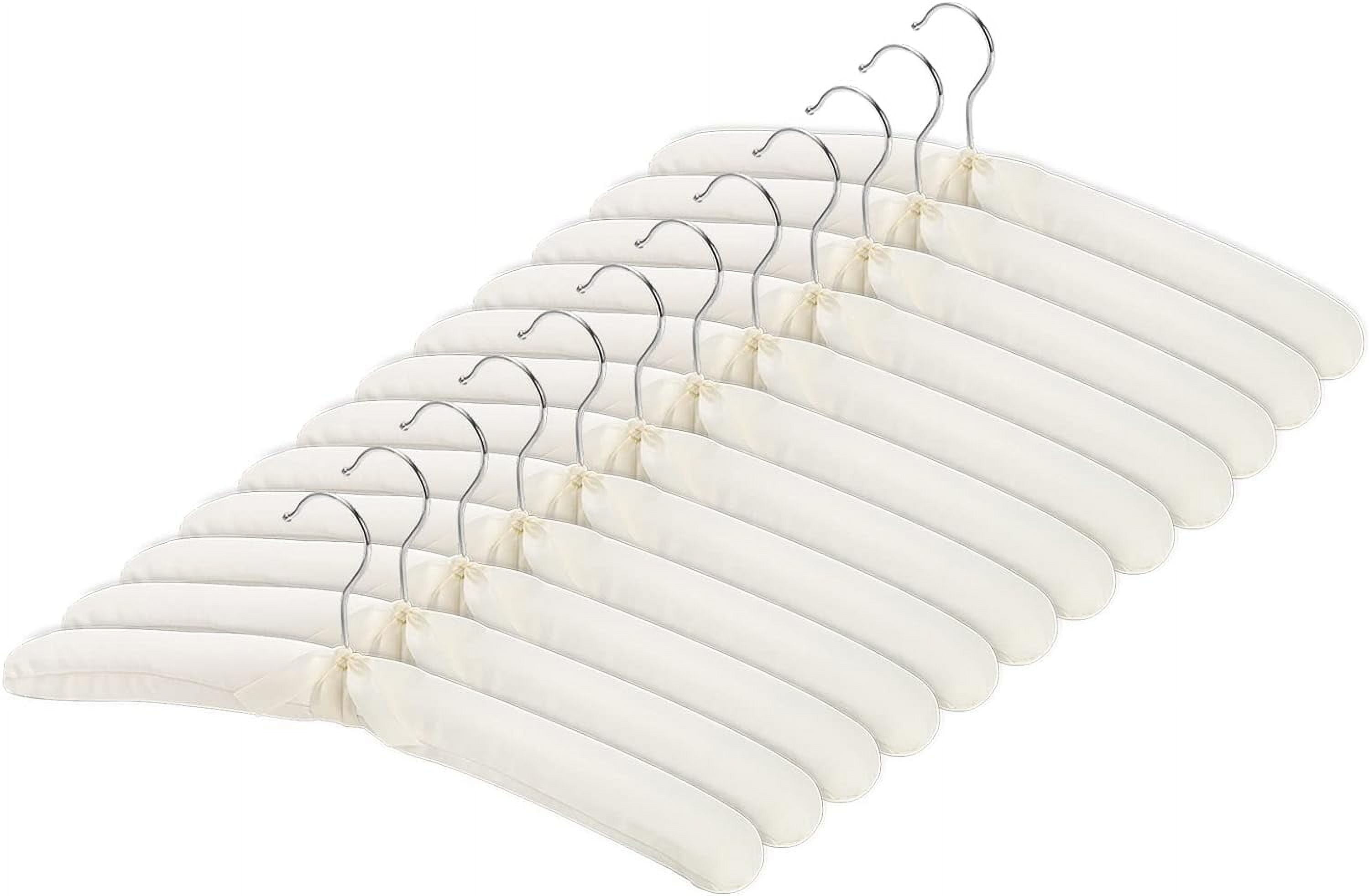 12 Pack Fabric Padded Hangers, Foam Padded Clothing Hangers, Wedding ...
