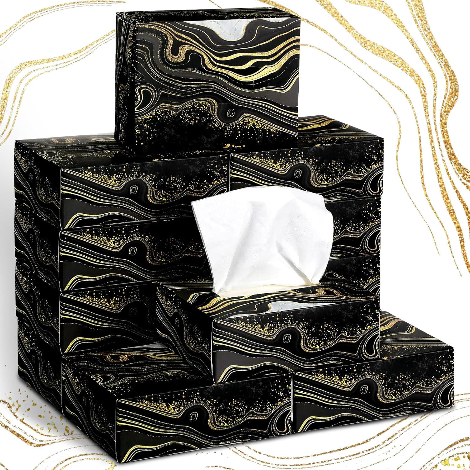 12 Pack Facial Tissues Cube Boxes Face Tissue Box 3-ply Square Tissues ...