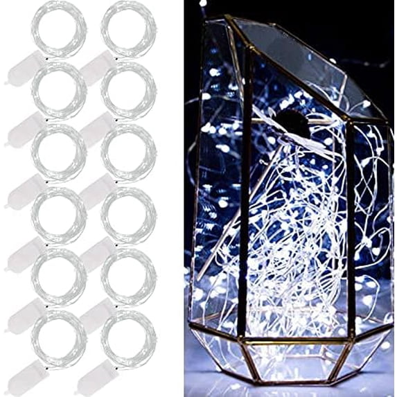 12 Pack Fairy Lights Battery Operated (Included), 7 ft 20 LED Mini ...