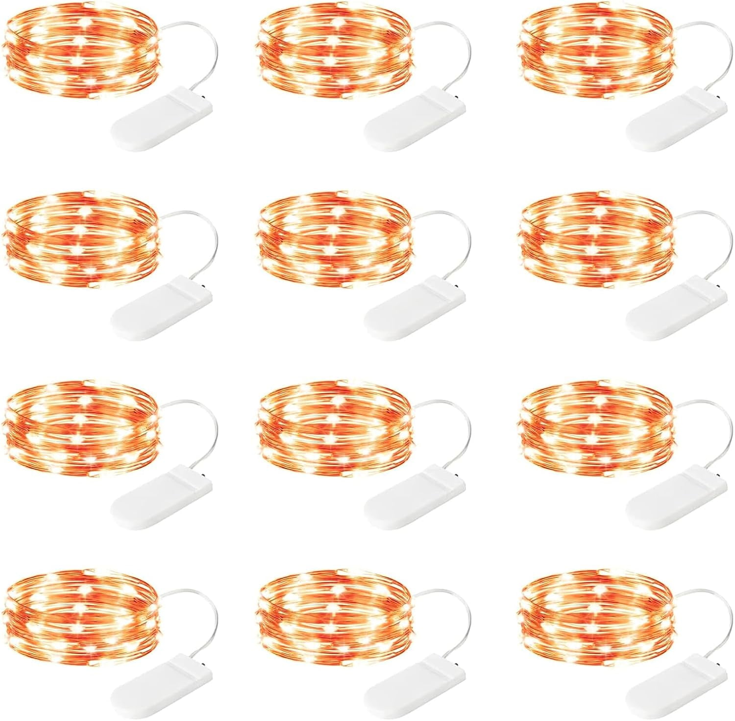 12 Pack Fairy Lights Battery Operated String Lights, 7ft 20 Led Fairy ...