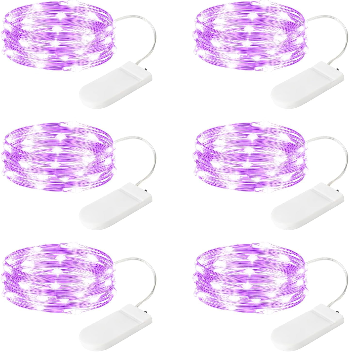 12 Pack Fairy Lights Battery Operated String Lights, 7ft 20 Led Fairy ...