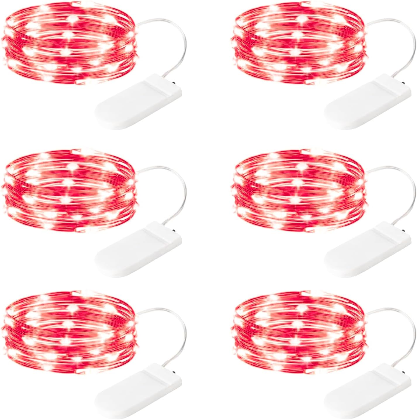 12 Pack Fairy Lights Battery Operated String Lights, 7ft 20 Led Fairy ...