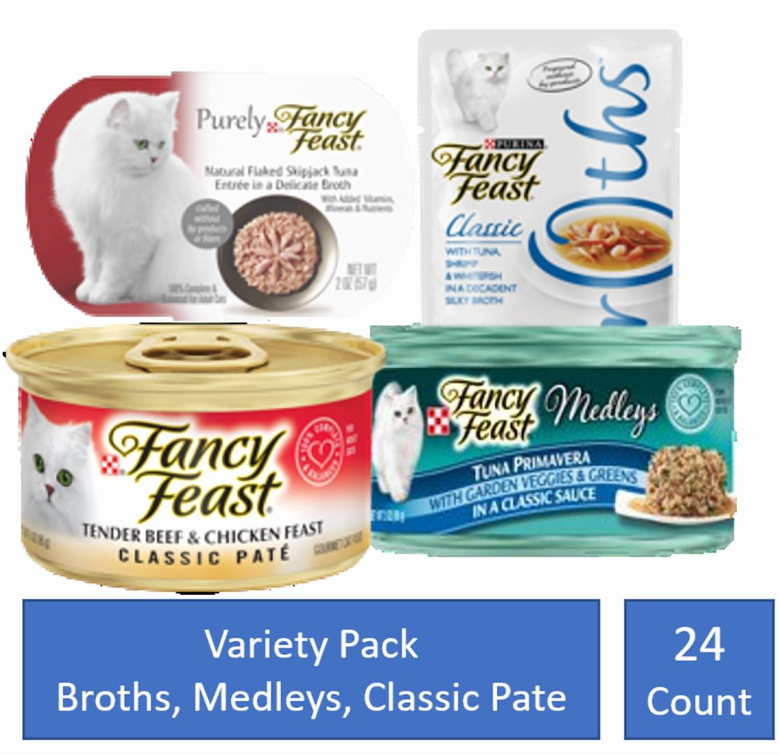 (12 Pack) Fancy Feast Broths and Medleys Wet Cat Food Tester Variety ...