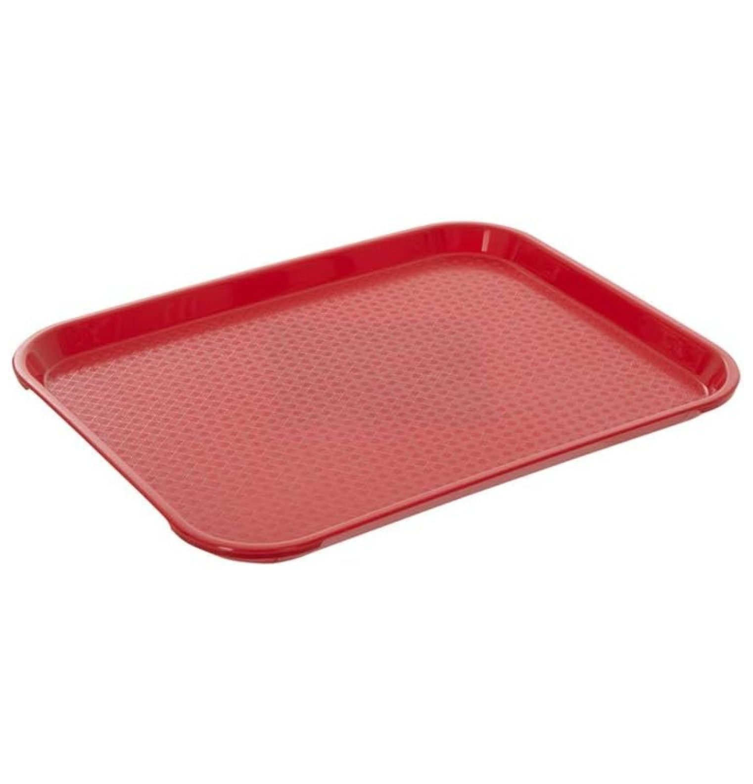 (12 Pack) Fast Food Tray 10 x 14 Red Rectangular Polypropylene Serving ...