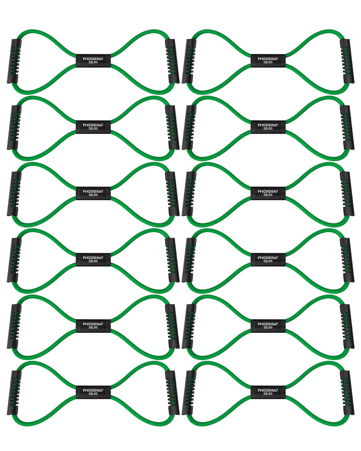 12 Pack Figure 8 Resistance Bands Set - Exercise Bands for Back, Arms ...
