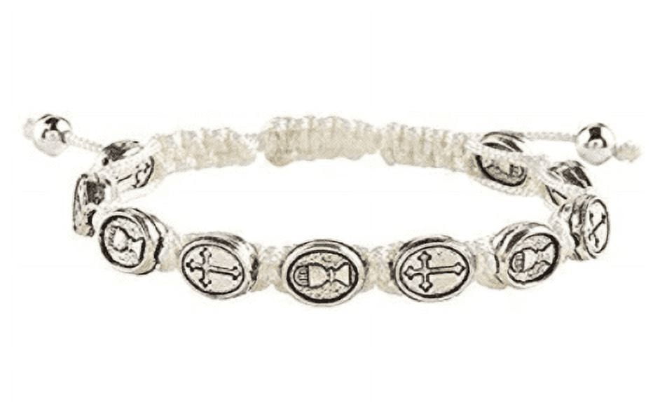 12 Pack - First Communion Medal Macrame Bracelet - Walmart.com