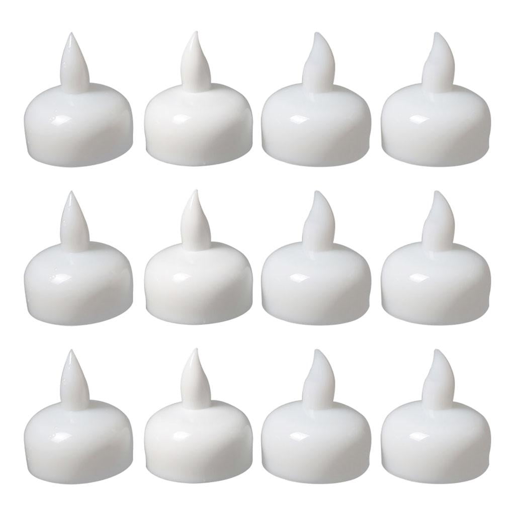 12 Pack Flameless Floating Candles, Led Flickering Tealight Candles in ...