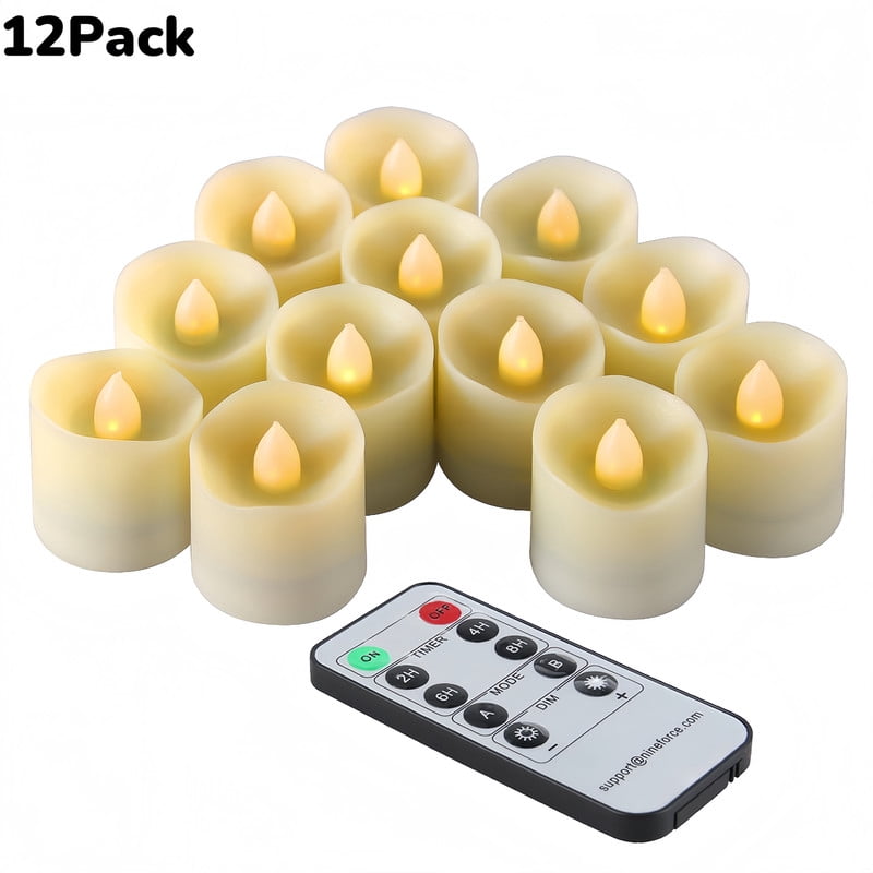 12 Pack Flameless LED Candles with Timer Remote Control - Realistic ...