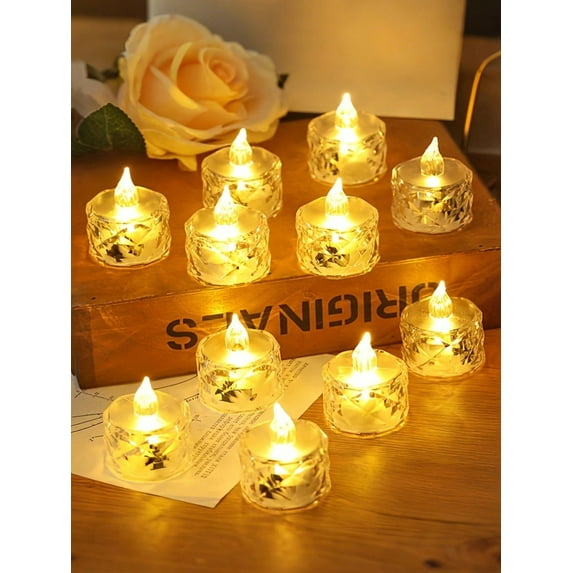 12-Pack Flameless LED Tea Lights – Warm White Battery Operated ...