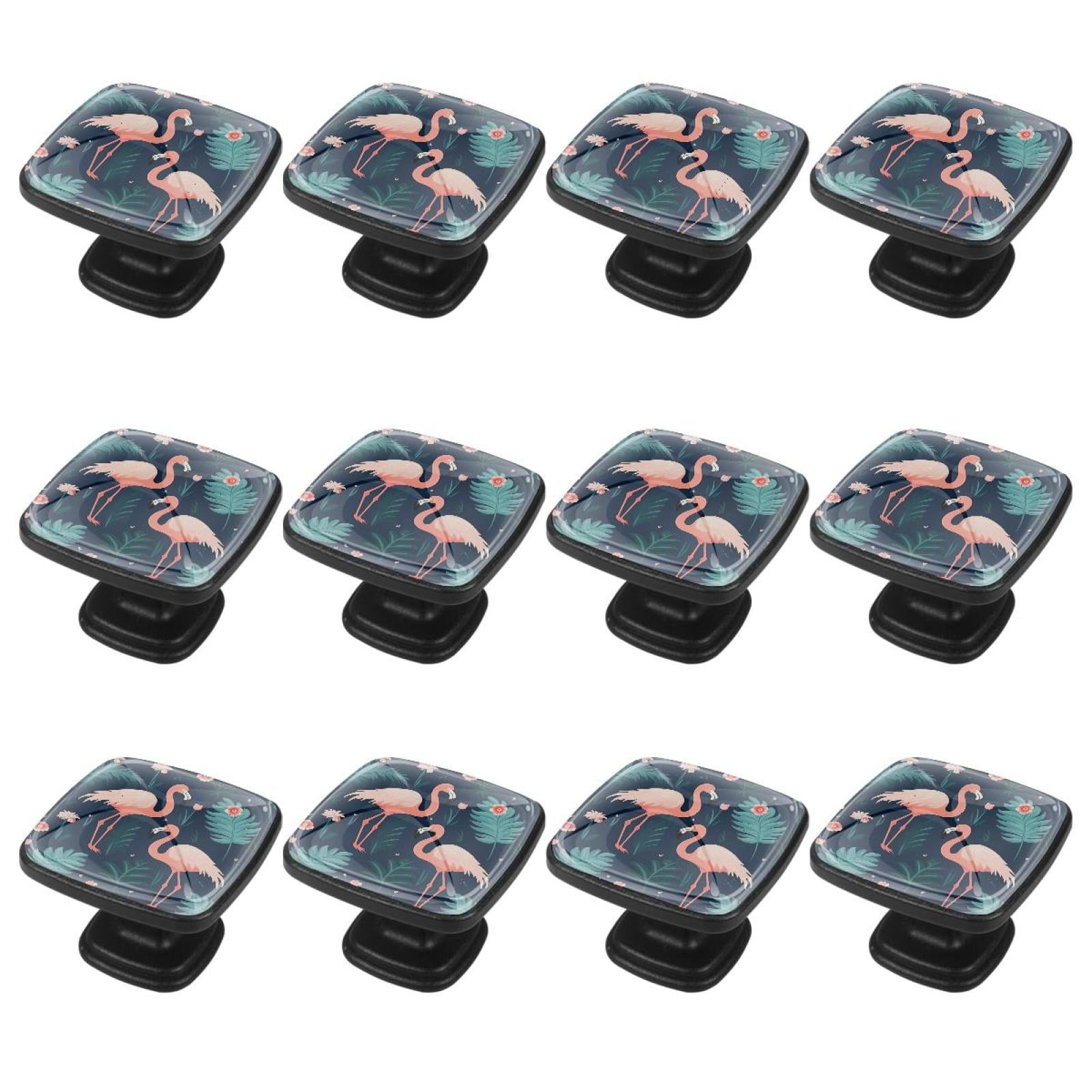 12 Pack Flamingo Rainforest Kitchen Cabinet Square Knob Cabinet Hardware for Dresser Drawer ...