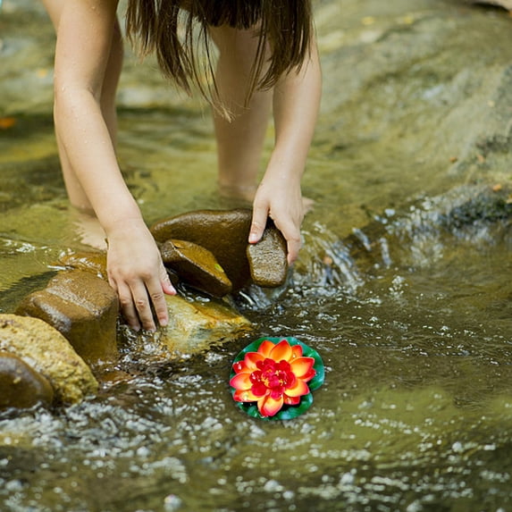 12-Pack Floating Artificial Lotus Flower, 4" Realistic Water Lily Pad ...