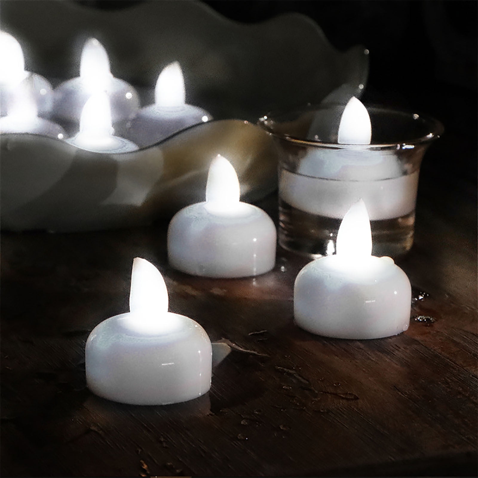 12 Pack Floating LED Candles Battery Powered Waterproof for Romantic ...