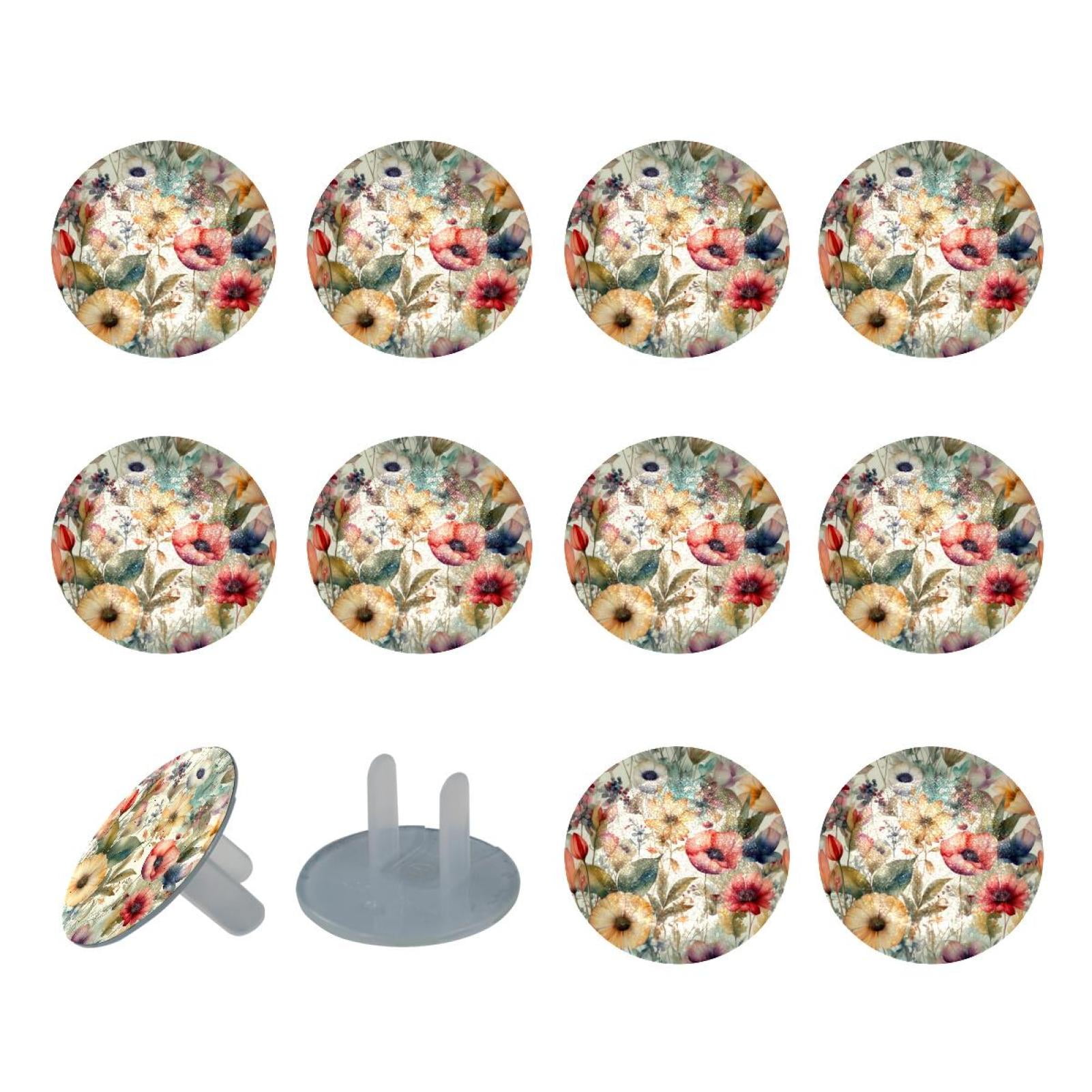 12 Pack Floral Pattern with Flowers Outlet Covers Baby Proofing Socket ...