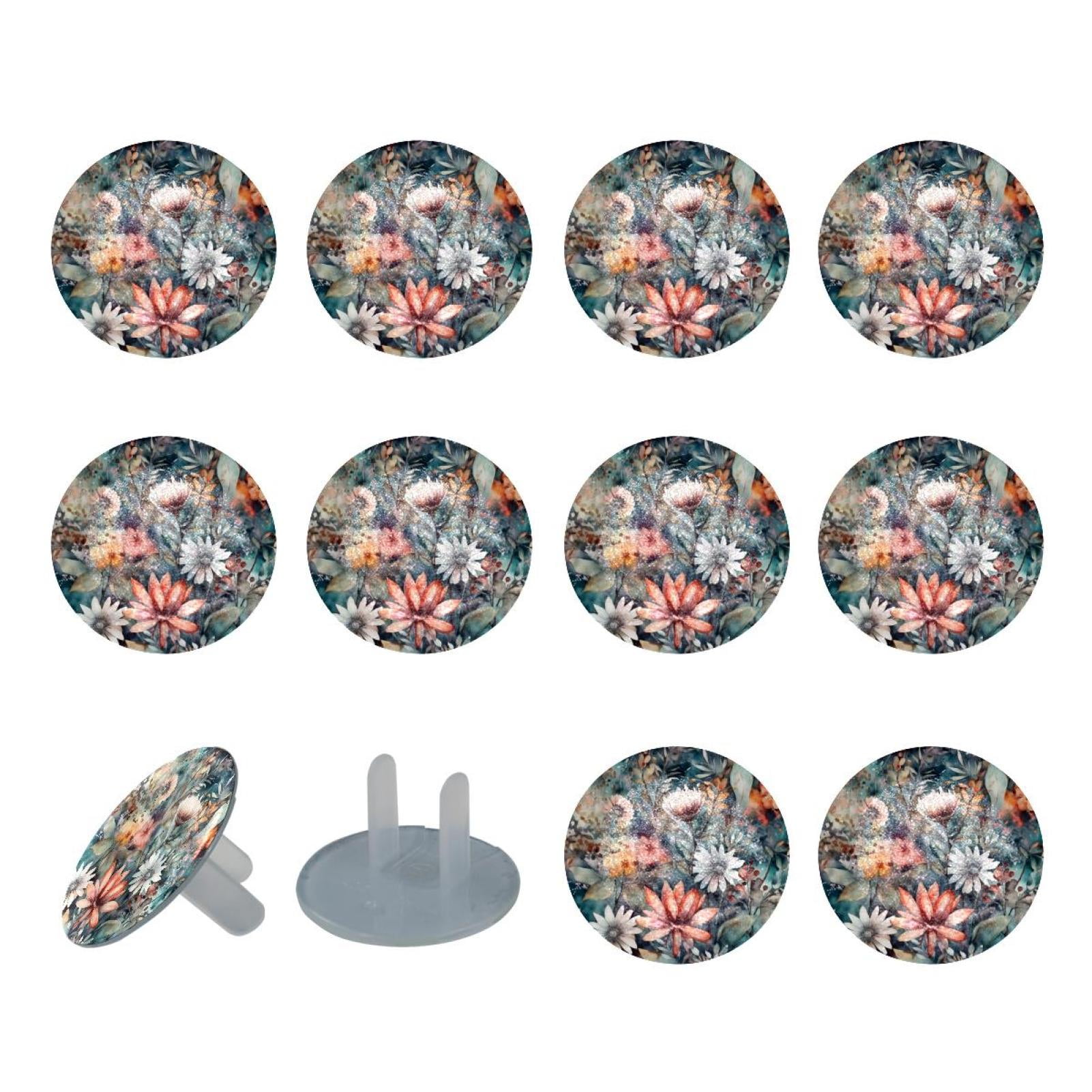 12 Pack Floral Pattern with Flowers Outlet Covers Baby Proofing Socket ...