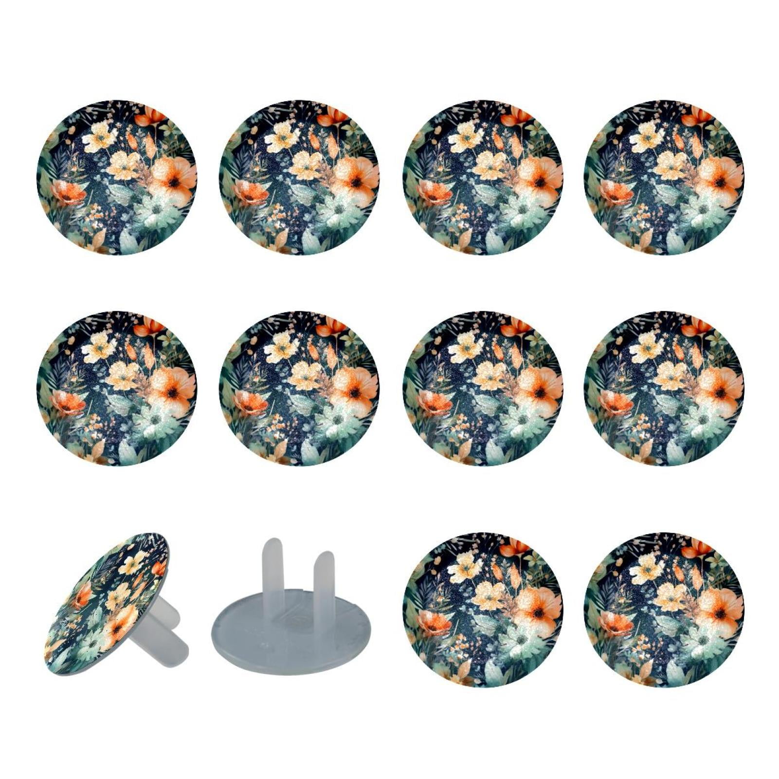 12 Pack Floral Pattern with Flowers Outlet Covers Baby Proofing Socket ...