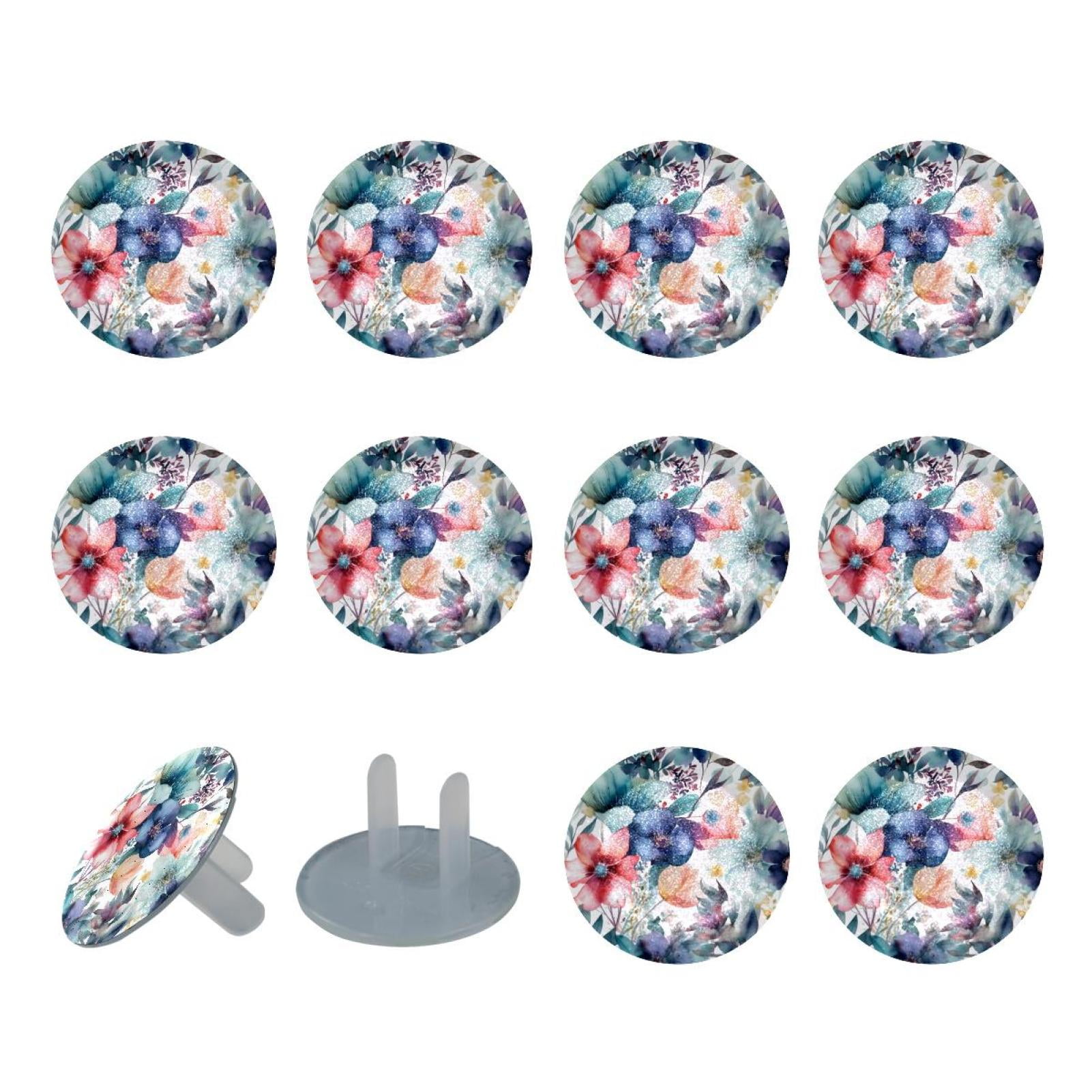 12 Pack Floral Pattern with Flowers Outlet Covers Baby Proofing Socket ...