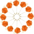 12-Pack Flower Lapel Pins for Men, Golden Leaf Rose Boutonnieres Pin ...