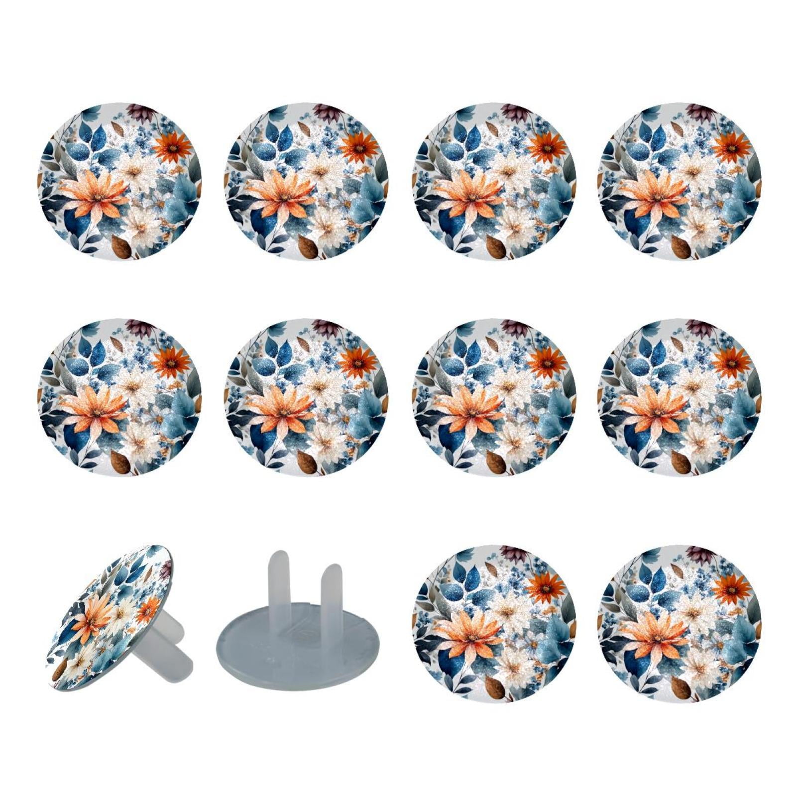 12 Pack Flowers and Green Leaves Outlet Covers Baby Proofing | Safe ...