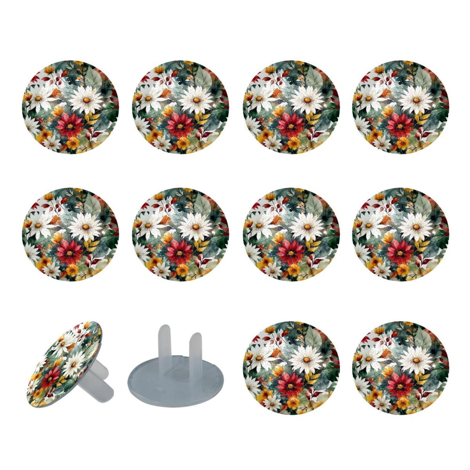 12 Pack Flowers and Green Leaves Outlet Covers Baby Proofing Plug ...