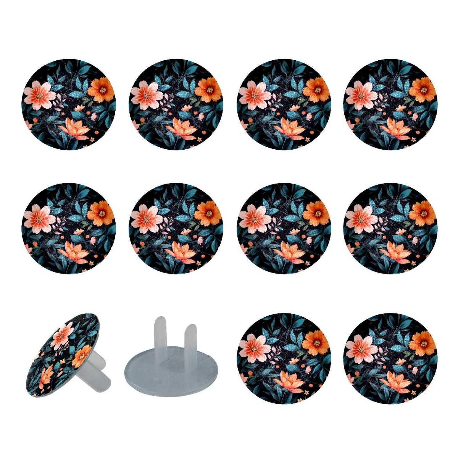 12 Pack Flowers and Green Leaves Outlet Covers Baby Proofing Socket ...