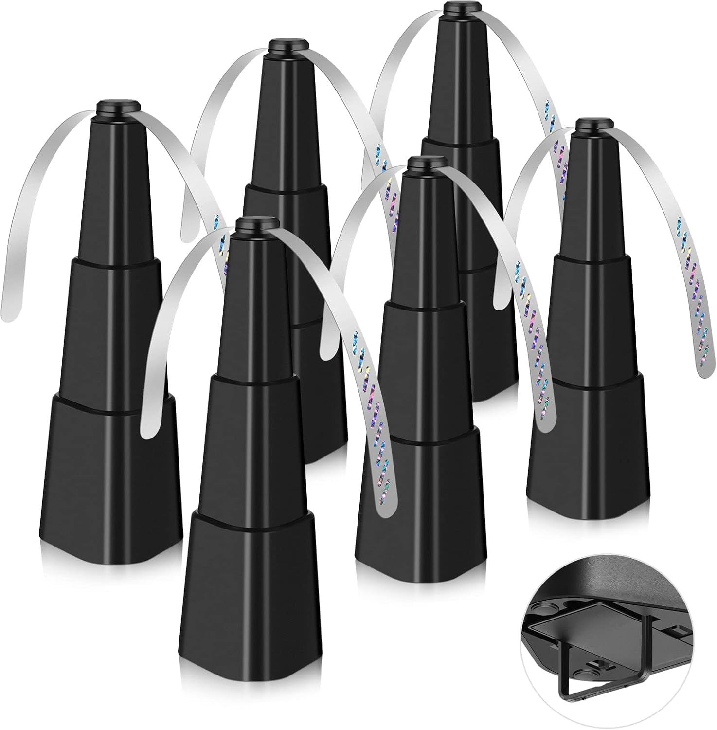12 Pack Fly Fans for Tables, Bug Fans with Holographic Blades, Battery ...
